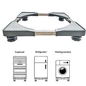 Washing Machine Base Refrigerator Stand Universal Mobile Base Multi-Functional Size Adjustable Base With 4 Strong Feet for Washer Dryer and Washing Machine Dolly (4 feet)