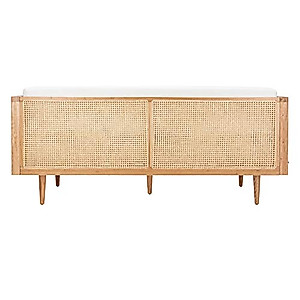 SAFAVIEH Couture Helena French Mid-Century Natural and Beige Rattan Daybed