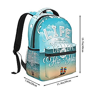 Hawaii Tropical Palm Tree Backpack Hawaiian Laptop Backpack Casual School Bag Hiking Travel Bookbag for Men Women Girls Boys