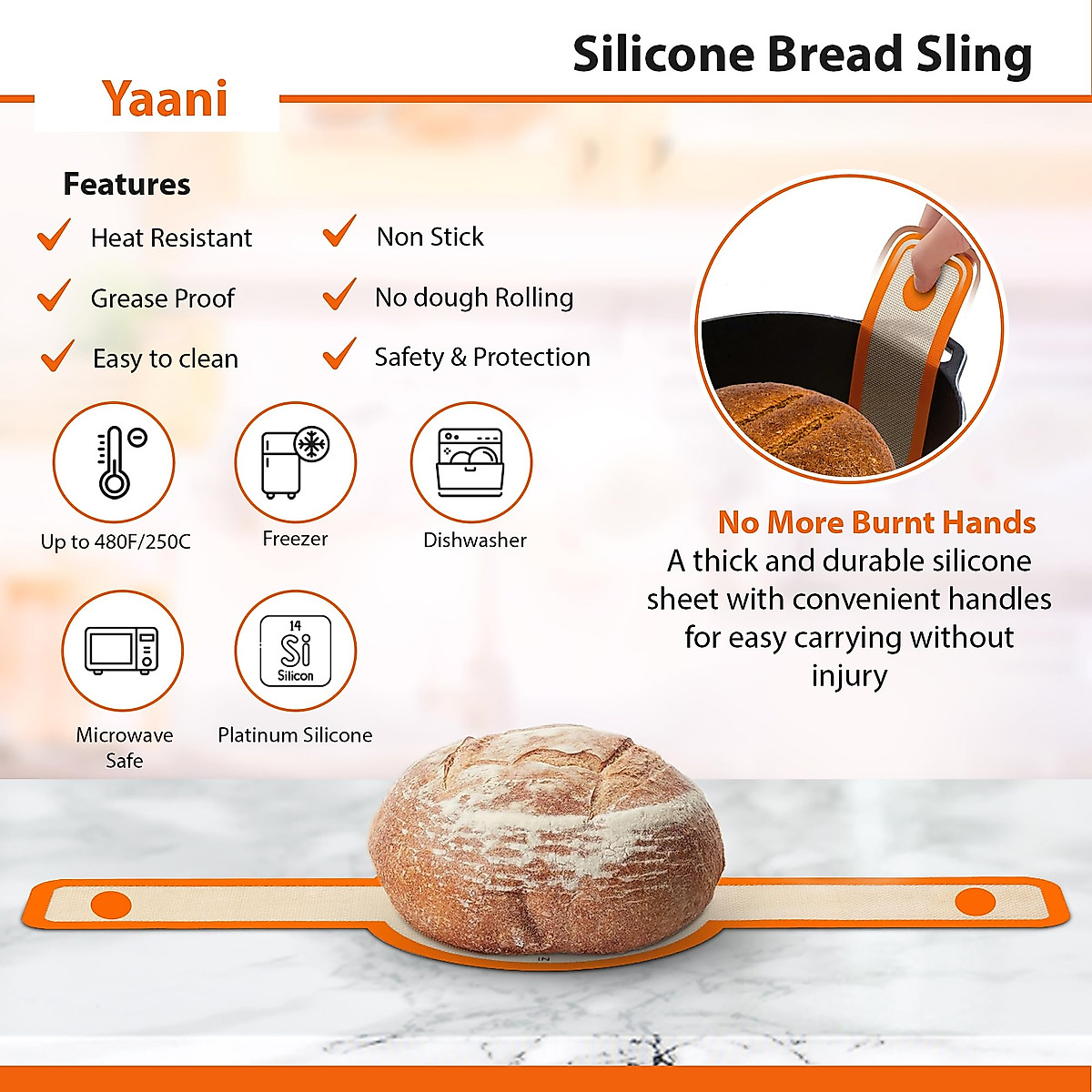 YAANI 51 Oz Wide Mouth Sourdough Starter Jar, Silicone Bread Sling, 1500 ML Sourdough Starter Jar with Date Marked Feeding Band, Thermometer, Mixing Spatula, Sourdough Starter Kit