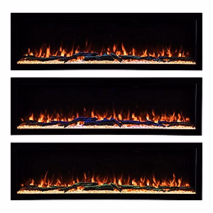 Modern Ember Highmark 72 Inch Smart Linear Electric Fireplace - Premium Flame with 10 Colors, Sleek Hidden Vent Design, Install Recessed in-Wall or Wall-Mount, WiFi and Voice-Enabled