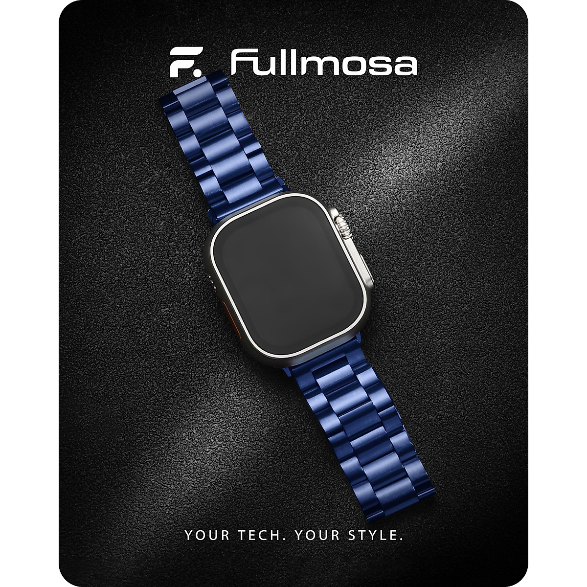 Fullmosa Compatible Apple Watch Bands 41mm 40mm 38mm 49mm 45mm 44mm 42mm, Stainless Steel iWatch Band with Case for Apple Watch Ultra2 Ultra Series 9 8 7 6 5 4 3 2 1 SE SE2, 38mm 40mm 41mm Blue