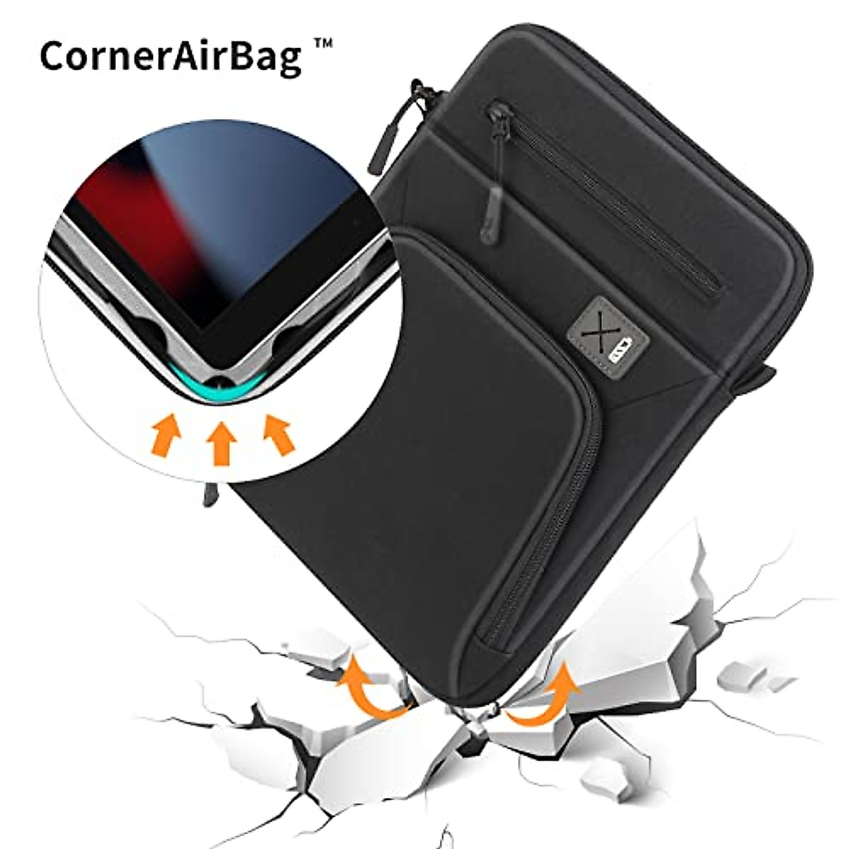 SIMTOP Tablet Sleeve 12.9 inch New iPad Pro (5th/4th/3rd Gen) 2022-2018 Tablet Shoulder Sleeve Bag with Magic Keyboard and Smart Keyboard Folio or Logitech Slim Folio Pro Case (12.9 inch Black)