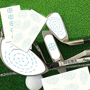 FINGER TEN Golf Club Impact Tape Labels 200/250/375/400/500 Stickers Oversized for Irons Driver Woods Professional Golf Ball Hitting Recorder Swing Trainer (Blue-375 Stickers (Woods+Irons+Putters))