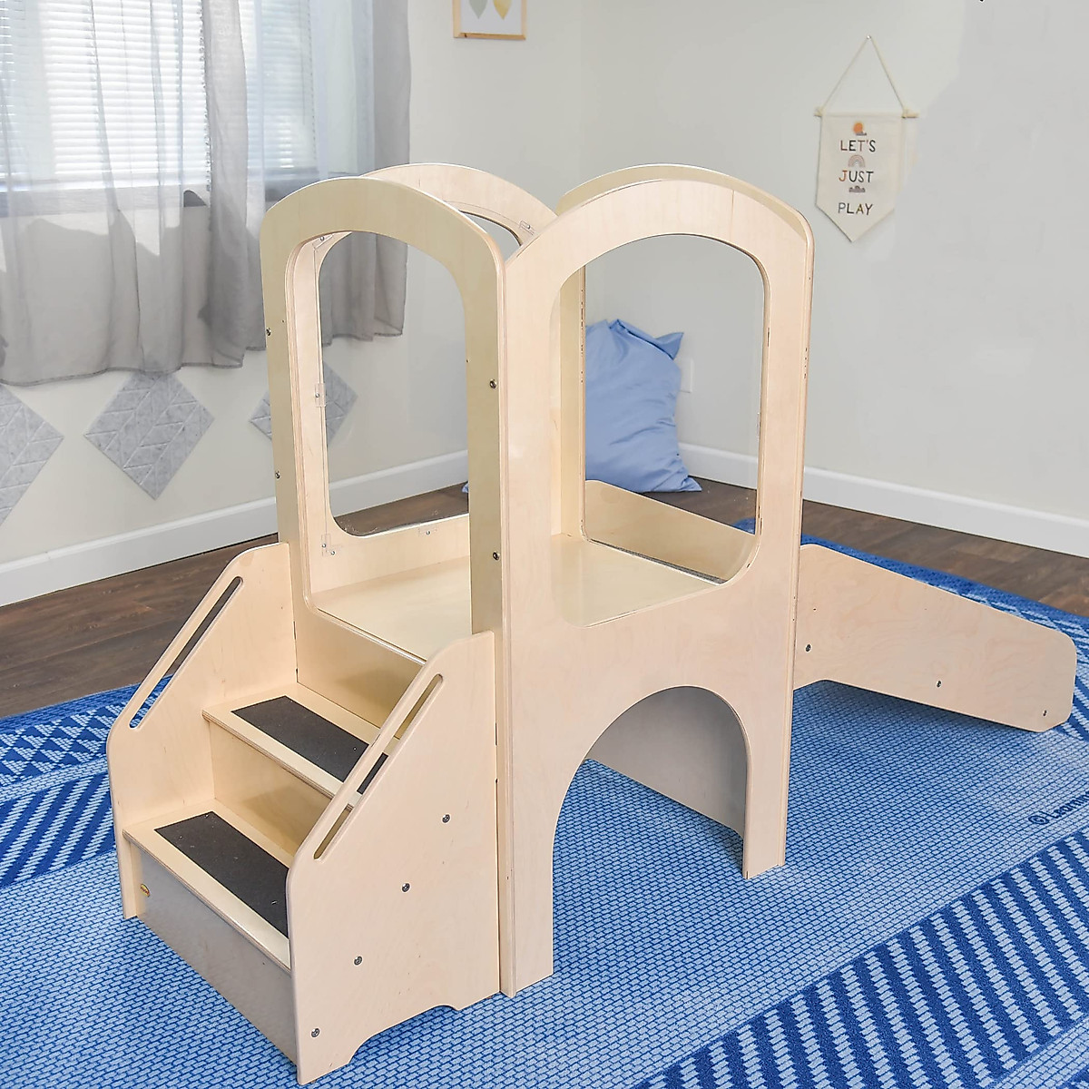 Children's Factory-ANG1617 Toddler Loft Set, Kids Indoor Play Equipment, Sliding/Climbing/Crawling Toys for Preschool/Daycare/Playroom, Wooden Classroom Furniture