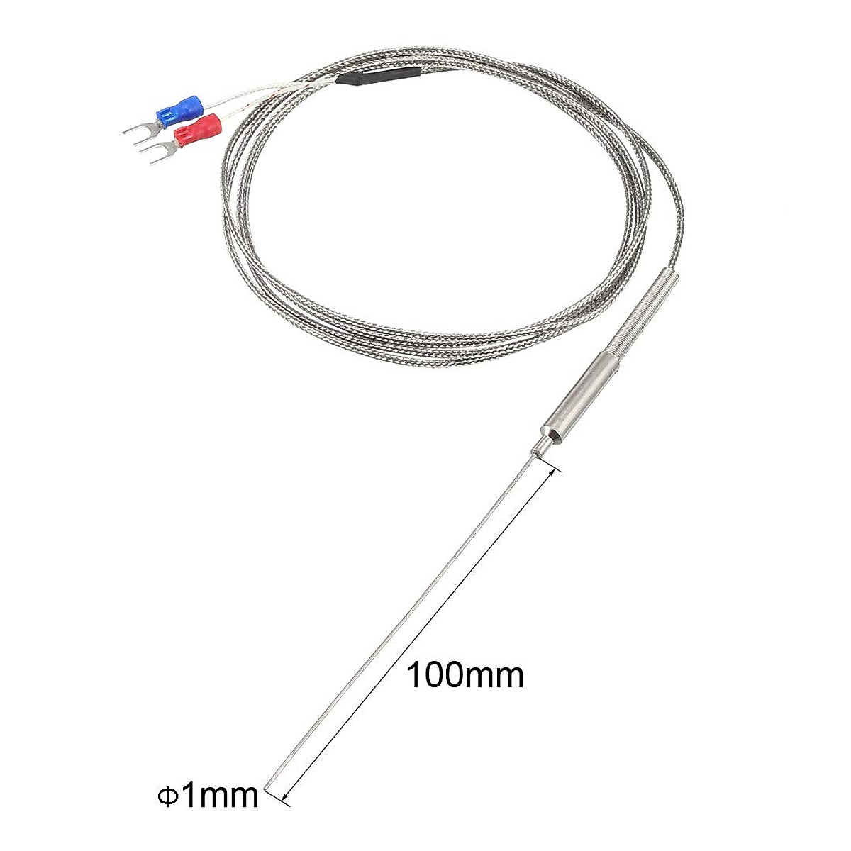 uxcell K Type Thermocouple Temperature Sensor Probe 1x100mm(0 to 800C) 5ft Temperature Controller