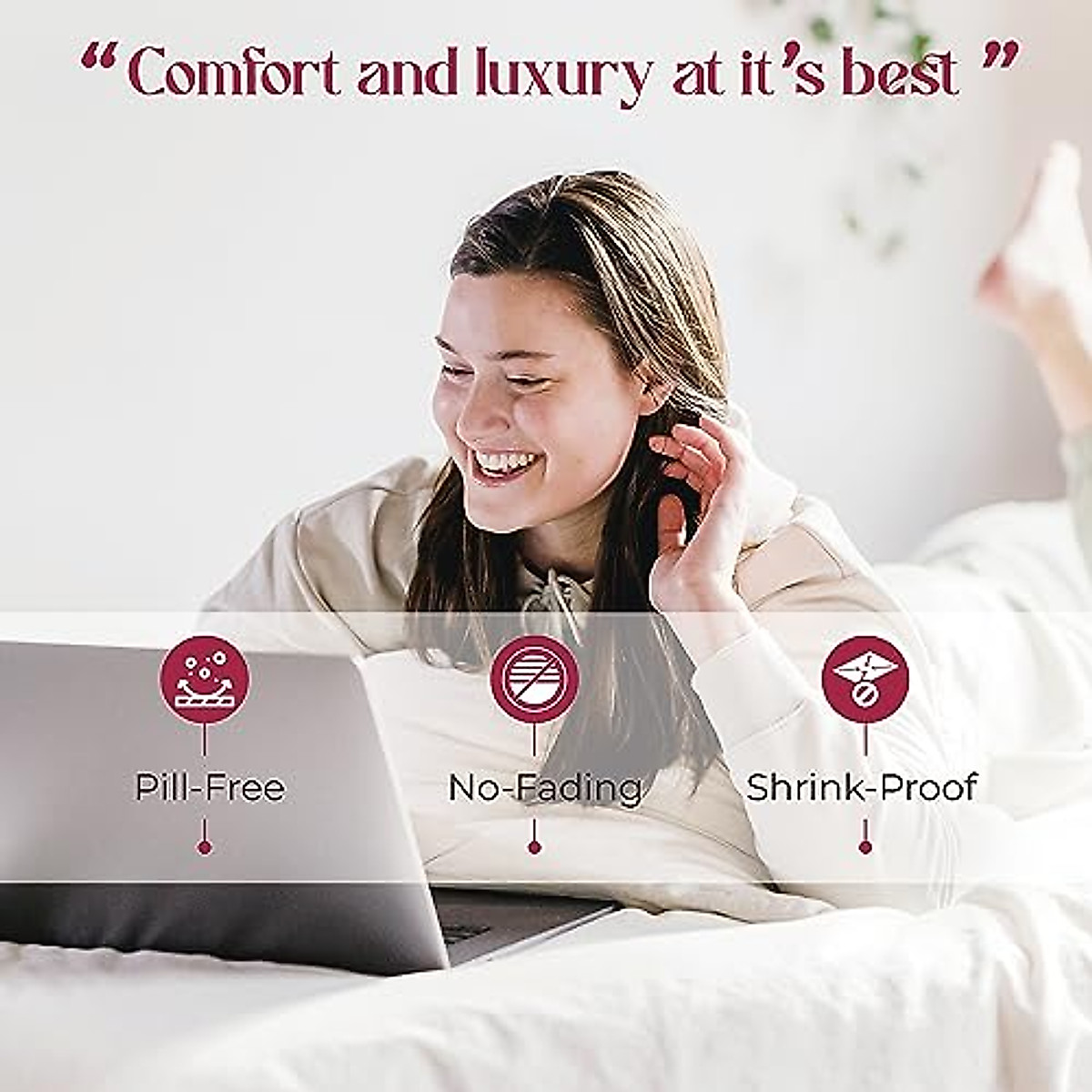 Mayfair Linen 5-Star Hotel Quality 1200 Thread Count 100% Supima Cotton Sheets for Queen Size Bed, 4 Pc Bright White Premium Cotton Sheet Set, Sateen Weave with Elasticized Deep Pocket