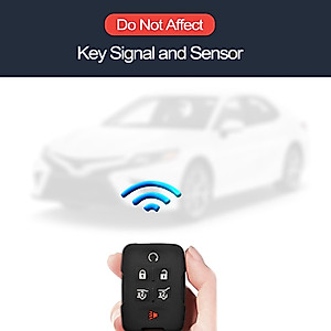 INFIPAR 2pcs Compatible with Chevy Chevrolet Suburban Silverado Tahoe Traverse Avalanche Captiva Sport Equinox GMC Yukon XL Sierra 1500 2500 3500 HD Terrain Acadia Key FOB Cover Case Protector Holder