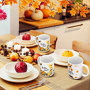 Patelai Pumpkin Coffee Mug Fall Coffee Mug Hello Pumpkin Mugs Hello Fall Mug Autumn Coffee Cups Thanksgiving Gnomes Themed Mug for Women Thanksgiving Gift