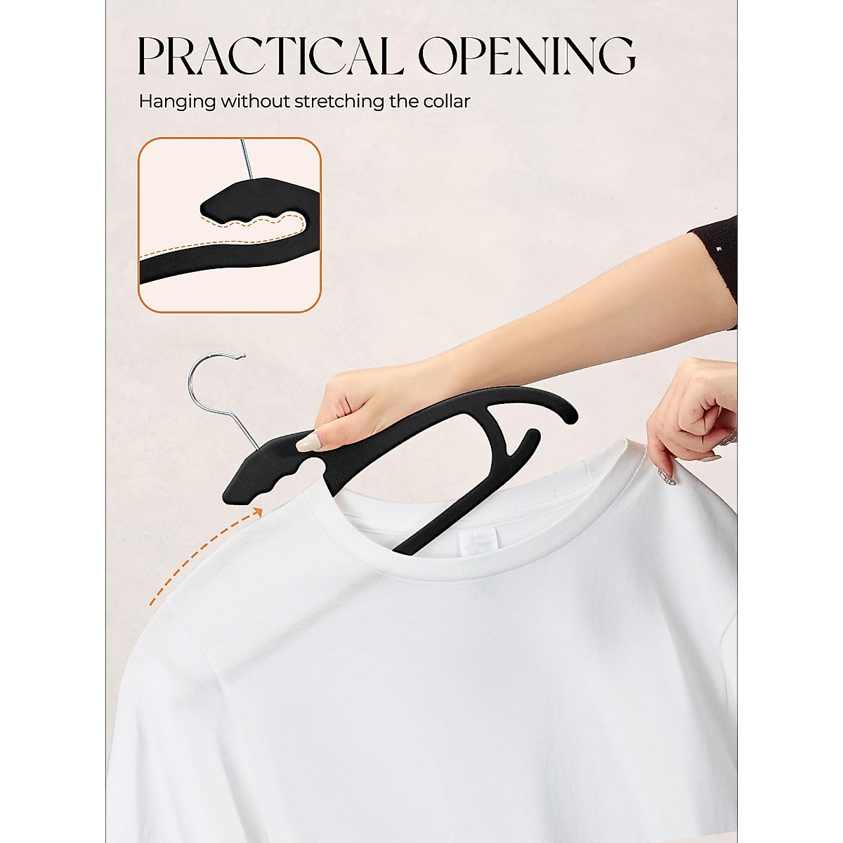 HOUSE DAY Velvet Hangers 60 Pack Black – Heavy Duty Velvet Clothes Hangers - Non Slip Felt Coat and Suit Hangers for Closet - Lightweight Thin Space Saving - Black Hangers