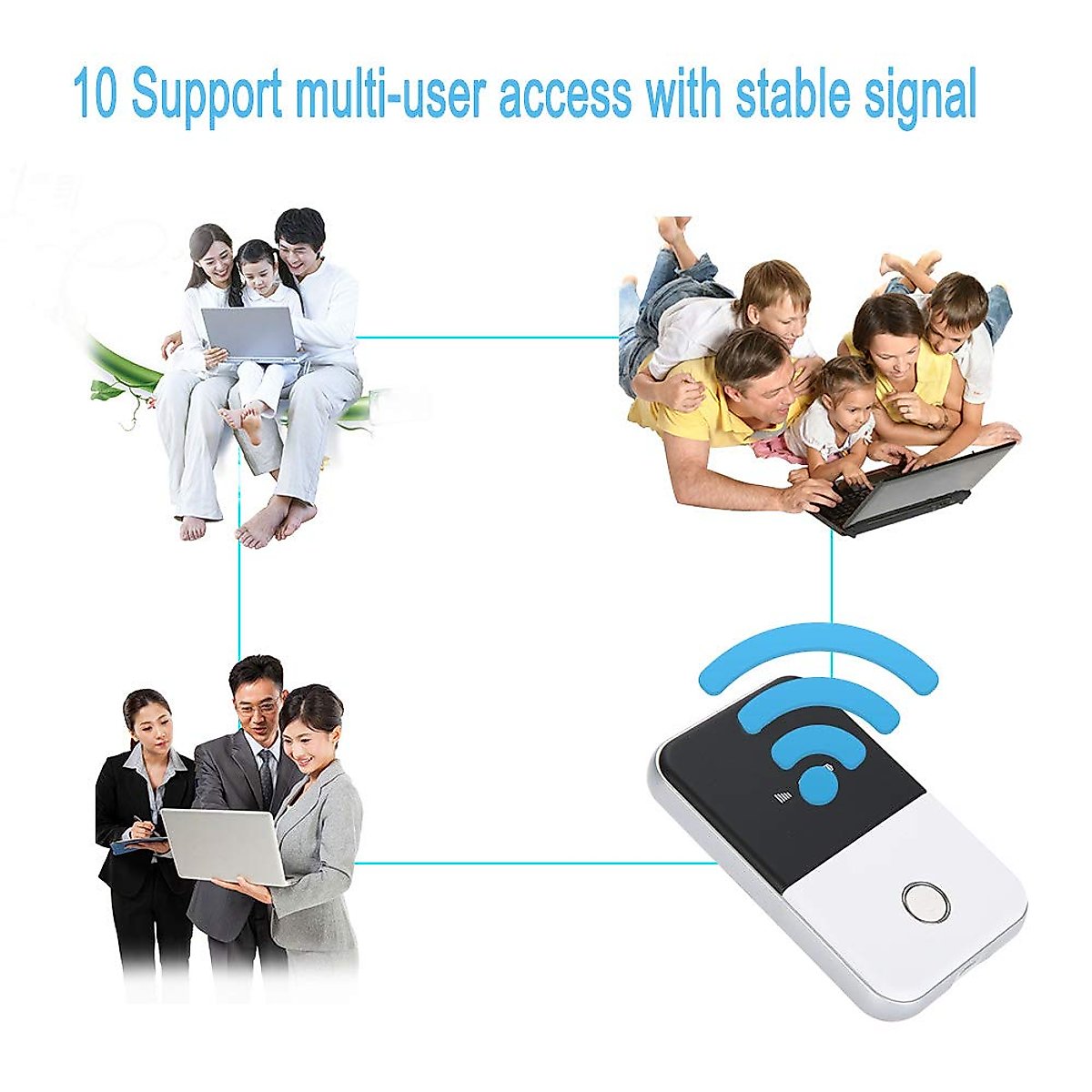 Bewinner Portable 4G Wireless WiFi Router, MF925 4G LTE WiFi Mobile Router, Unlocked Mini WiFi Box Data Terminal Box WiFi Wireless Router/Card Support 4G/LTE-FDD:B1/B3/B5, 3G/WCDMA:B1