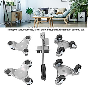 XHTLLO 4PCS Furniture Moving Wheel with er Triangular Iron Moving Dolly Set for Heavy Items