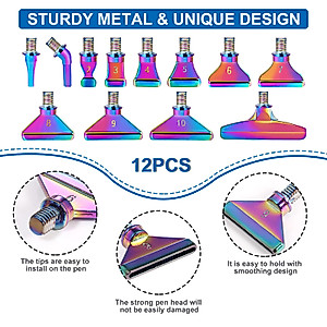 Diamond Painting Pen Accessories Tools Set,1PCS Diamond Art Pen and 12Pcs Colorful Metal Screw Thread Multi Placer Tips,Diamond Painting Drill Pens for DIY Diamond Art