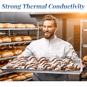 Tessco 12 Pcs 24" x 16" Commercial Grade Aluminum Cookie Sheet Baking Tray Pan for Baking Non Toxic Sheet Tray Oven Tray Sheet Pan for Bakeware Roasting Cooking Oven Safe, Easy to Clean