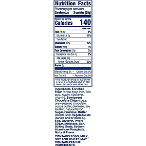 Pillsbury Soft Baked Cookies, Chocolate Chip, 9.53 oz, 18 ct