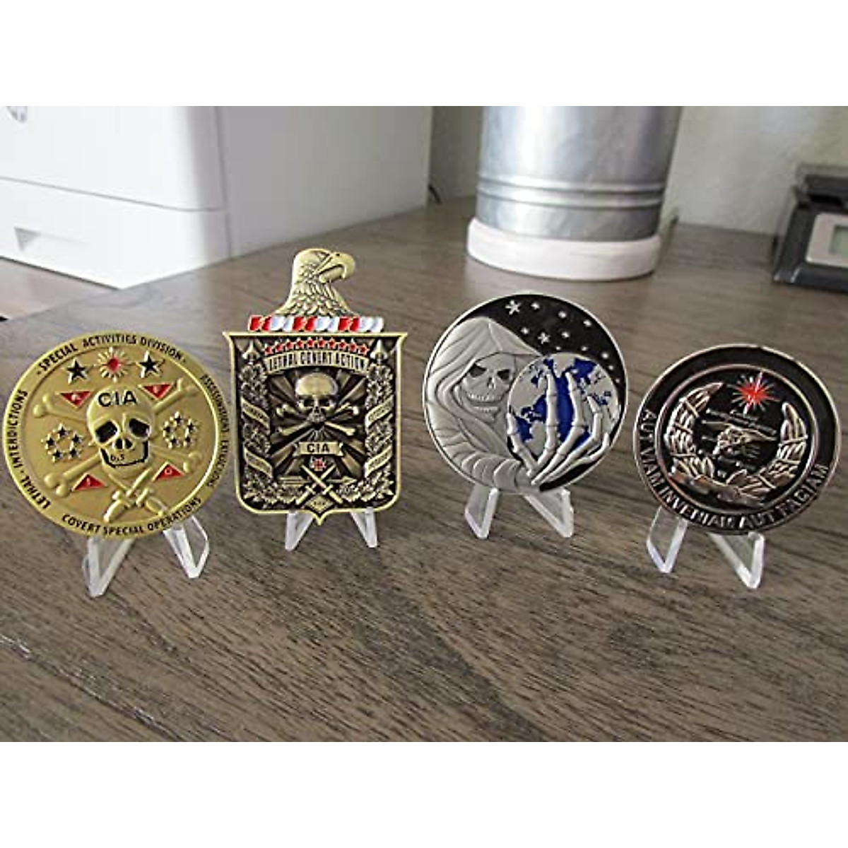 Set of 4 CIA Covert Action Challenge Coins SAD SOG Seal Team VI Grim Reaper