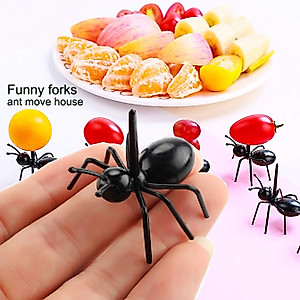 [24 Pack] Ant Food Picks Reusable Fruit Dessert Fork - Pinowu Ant Toothpicks Animal Appetizer Forks for Snack Cake Dessert with Gift Box
