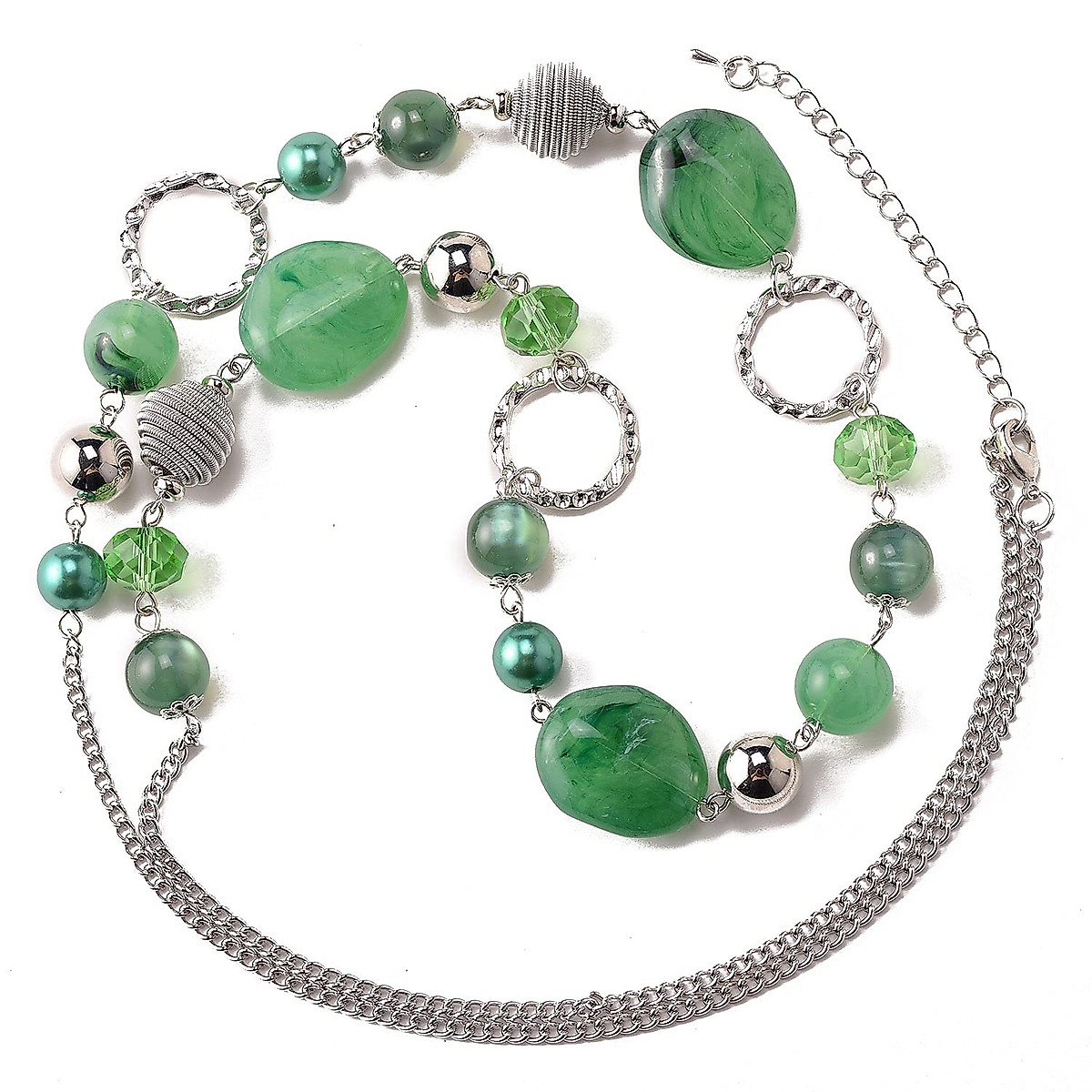 PEARL&CLUB Long Beaded Necklaces For Women - Sweater Chain Fashion Jewelry Necklace Gifts For Women (23-Jade Green)