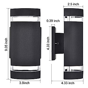 Rosykite Outdoor Wall Lights, Dusk to Dawn Outdoor Lighting Fixtures Wall Mount - Front Door Lights 6000k - Up Down Light Fixture for Porch, Patio, Garage