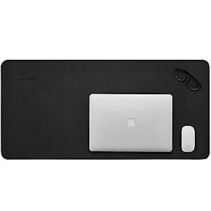 Gallaway Leather Desk Mat,Desk Writing Pad - Office Desk Pad, Large 36" x 17" Black, Desk Mats on Top of Desks, Gift Ready Elegant Computer Desk Mat Desk Cover Desk Pad Protector PU Leather