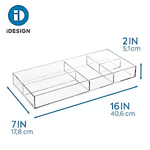 iDesign Clarity Wall Mount Nail Polish Storage Rack with 3 Shelves for Bathroom, Closet, Bedroom, Set of 1, Vanity Tray,42400
