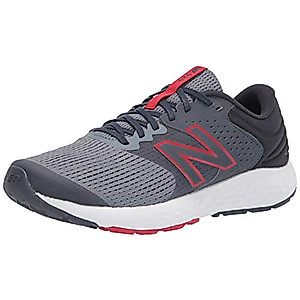 New Balance Men's 520 V7 Running Shoe, Grey/Red, 12