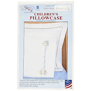 Jack Dempsey Children's Stamped Pillowcase with White Perle Edge, Little Boys, 1-Pack