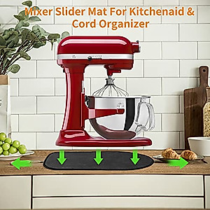 Sliding Mat for Kitchenaid Mixer with Black Kitchen Accessory,Mover Slider Mat Pad for 5-8 Qt Bowl Lift Stand Mixer, Kitchen Appliances Slider Mat, Kitchen Aid Mixers Accessories