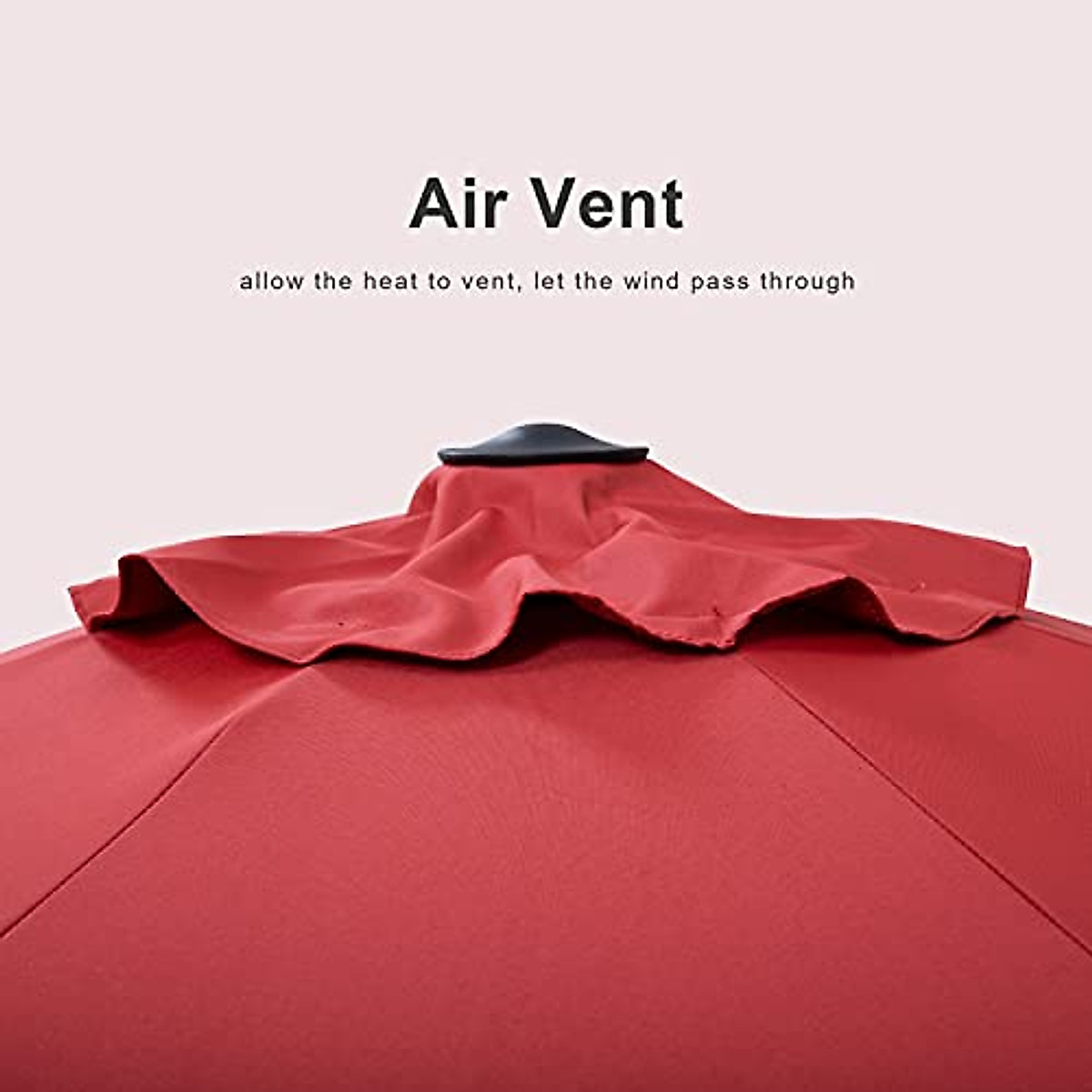 Tempera 9' Outdoor Market Patio Table Umbrella with Auto Tilt and Crank,Large Sun Umbrella with Sturdy Pole&Fade resistant canopy,Easy to set,Rust Red