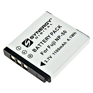 Synergy Digital Digital Camera Batteries, Compatible with Fujifilm NP-50, NP-50A Digital Camera Batteries (li-ion, 3.7V, 1000 mAh), Set of 2