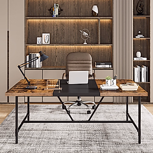 LITTLE TREE 6FT Conference Table 70.8L x 31.5W inch Meeting Table Conference Room Tables Modern Rectangular Seminar Training Table for Office, Brown