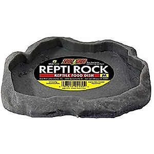 Zoo Med Repti Rock - Reptile Food Dish Medium (7.25" Long x 5.9" Wide) - Pack of 2