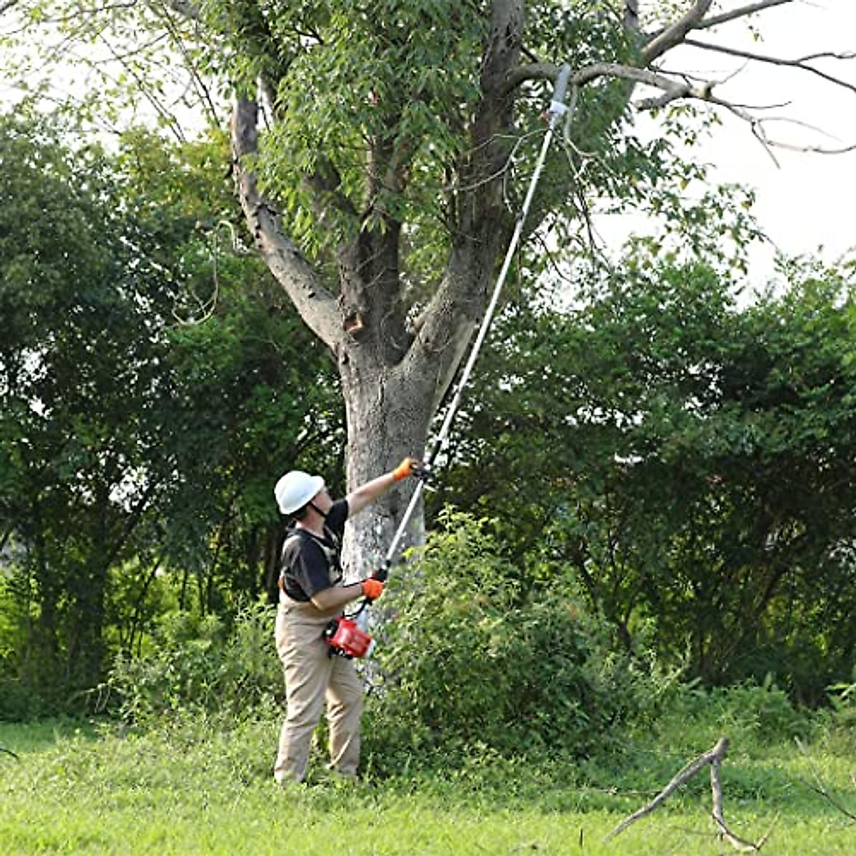 MAXTRA Pole Saw Gas Powered, Reach to 16 Foot Extendable Tree Trimmer Powerful 42.7CC 2-Cycle Gas Chainsaw Cordless Tree Pruning Saw with Portable Bag
