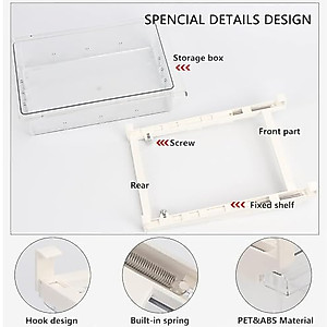 Colacoo Pull Out Fridge Drawer Organizer Refrigerator Drawer Organizer - Pull Out Fridge Shelf Storage Box Organizer with Handle for Egg Fruit Vegetable (Clear, No compartments)