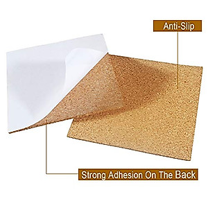 30 Pack Self-Adhesive Cork Squares 4” x 4” Cork Tiles Cok Bcking Sheets Cork Coasters Square for DIY Crafts