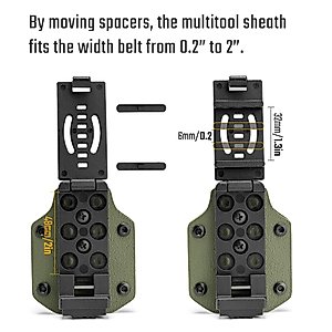 TACTICAL GEEK TX3 Multi-Tool Sheath, Multi Tool Holster, Thickness Adjustable Multi-Tool Holder with Back Clip for Belt, Multi-Tool not Included(Green)