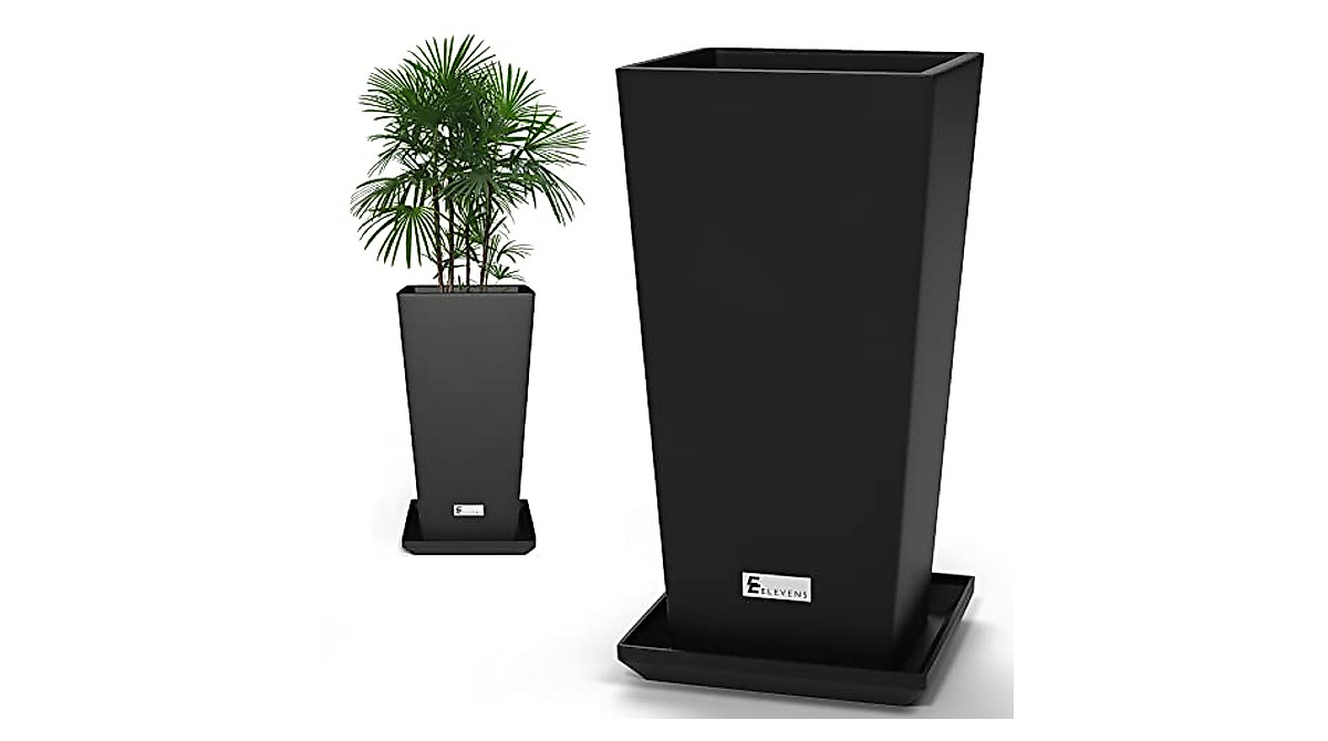 Elevens Large Outdoor & Indoor Planters - Modern V-Shape 27 Inch Pots