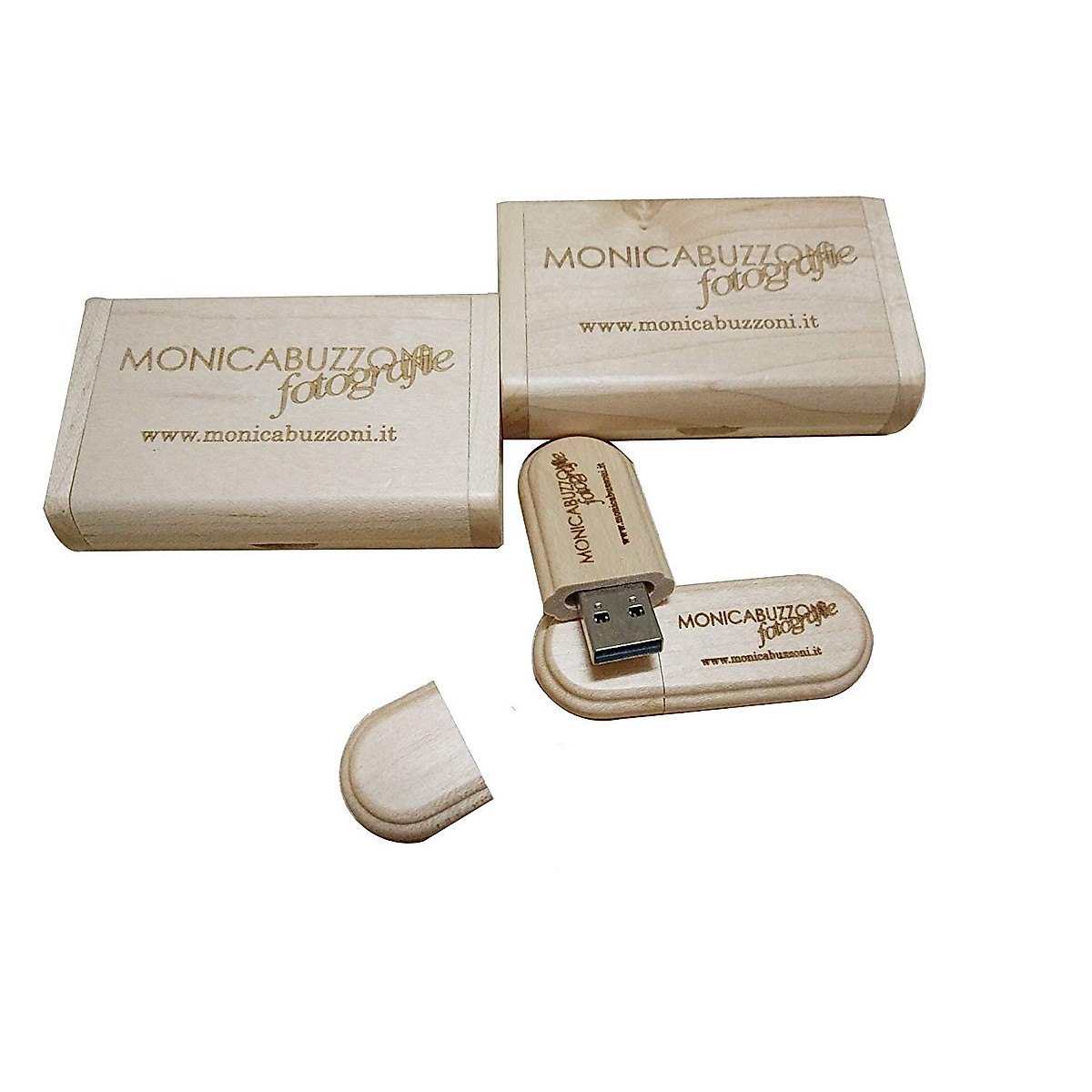 10PCS Maple Wood 2.0/3.0 USB Flash Drive with Wooden Box（Free Laser Engraving Logo） (2.0/16GB)