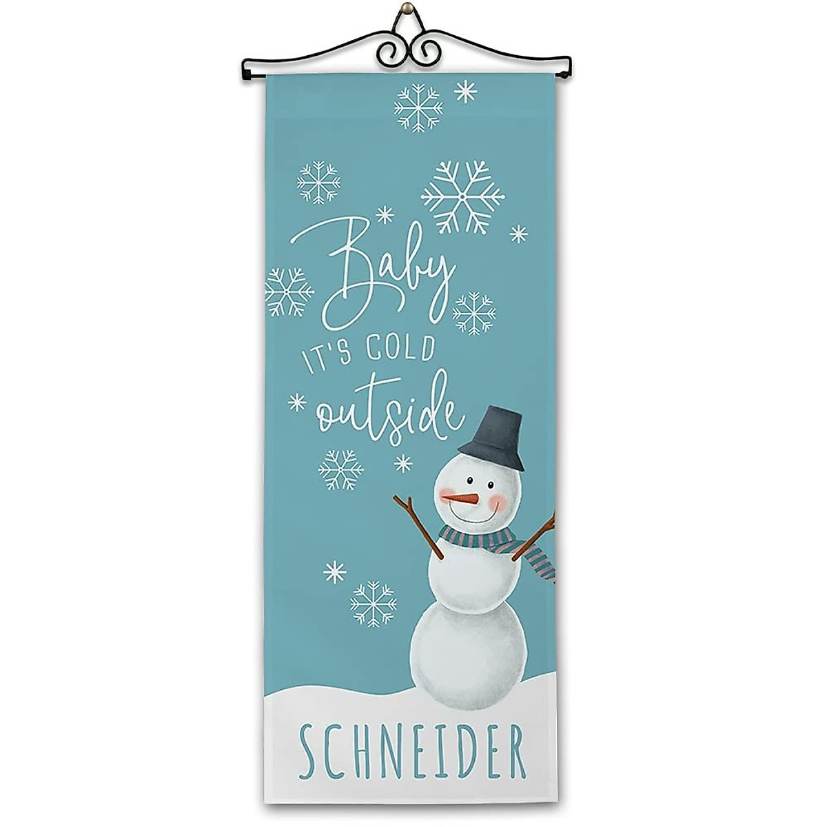 Baby It's Cold Outside Personalized Door Hanging, Door Décor for Christmas