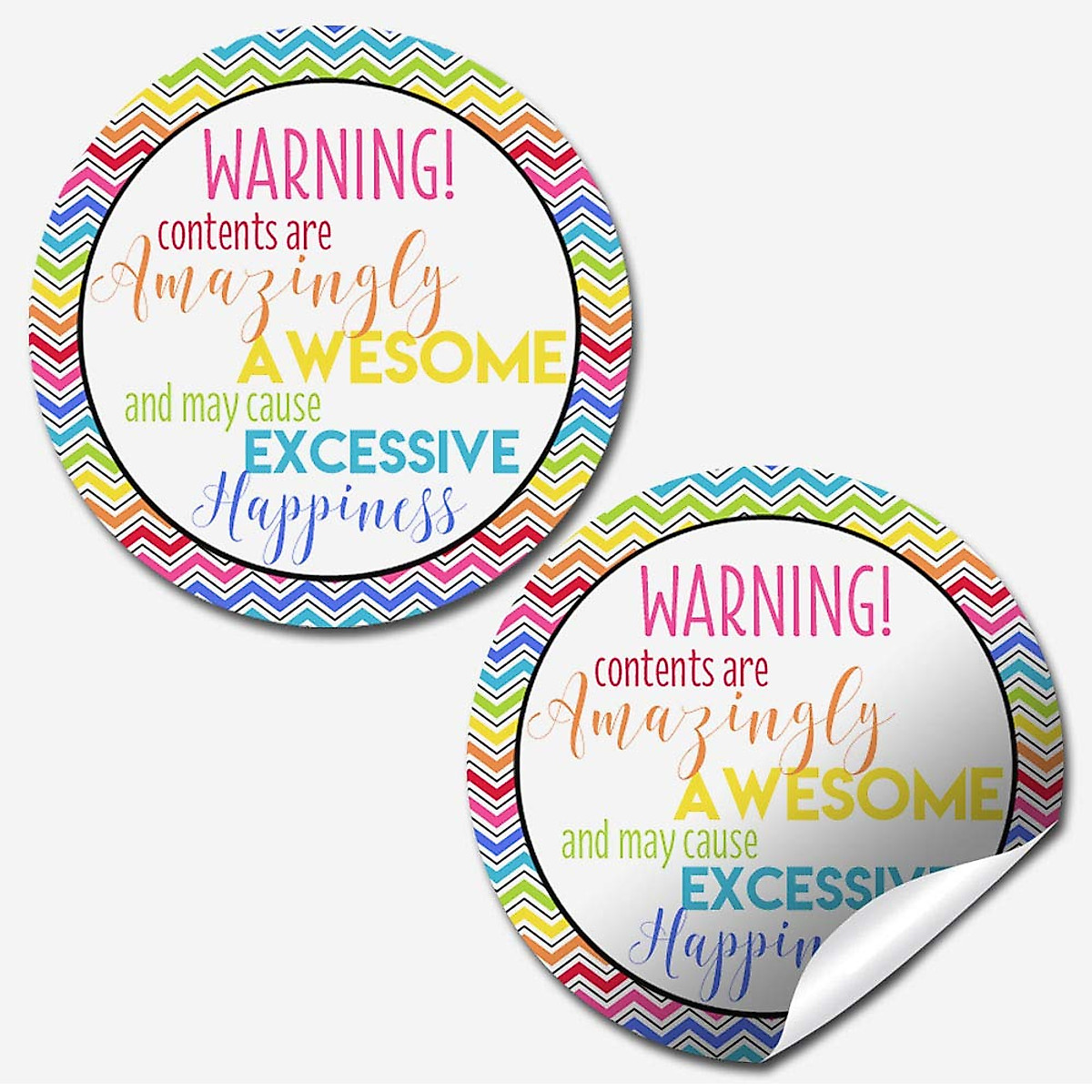 Warning Contents are Awesome Thank You Customer Appreciation Sticker Labels for Small Businesses, 60 1.5" Circle Stickers by AmandaCreation, Great for Envelopes, Postcards, Direct Mail, & More!