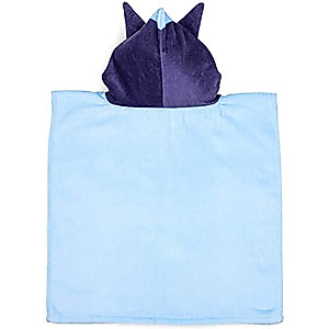 Jay Franco Bluey Piggyback Bath/Pool/Beach Hooded Poncho - Super Soft & Absorbent Cotton Towel, Measures 22 x 22 Inches (Official Bluey Product)
