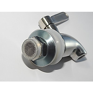 Stainless Steel Replacement Spigot for Beverage Dispenser with Screen Filter - Ice Tea, Kombucha, Lemonade - Also works with Ceramic Porcelain Crock and -type Water Filtration Systems