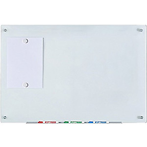 Audio-Visual Direct Magnetic White Glass Dry-Erase Board Set - 23 5/8 x 35 1/2 Inches -