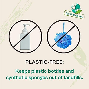 MightyNest Bath & Body Plastic Free Shower Set | HiBar Maintain Shampoo Bar and Conditioner Bar, Travel Size | Lemongrass Bar Soap | Compostable Konjac Body Sponge | Zero Waste and Vegan