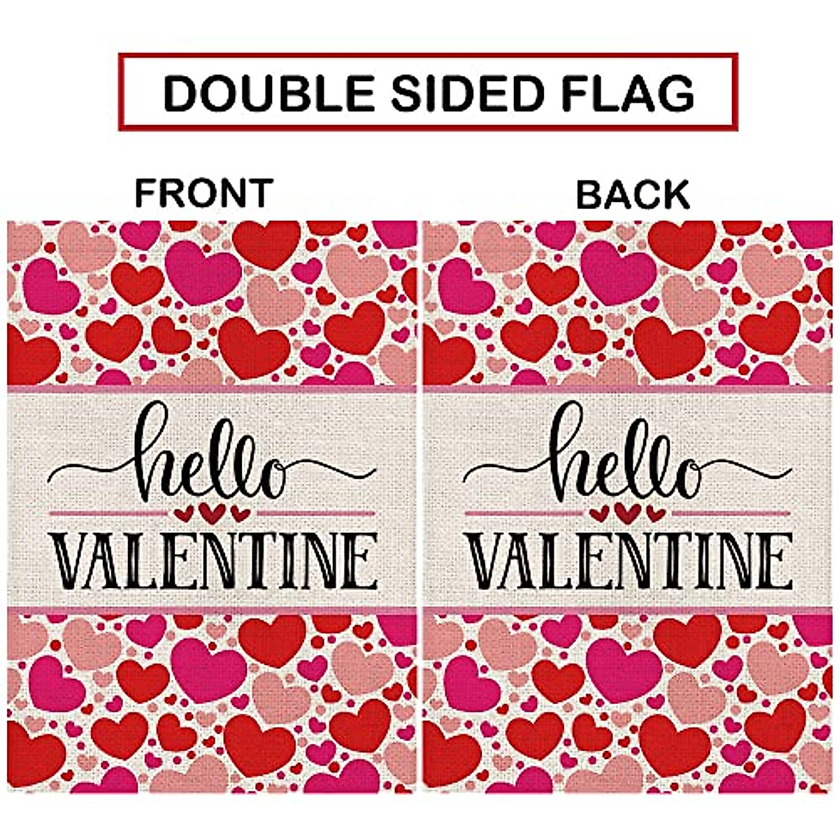 Valentines Day Garden Flag Love Heart Valentines Garden Flag Anniversary Wedding Home Vertical Burlap Double Sided Yard Outdoor Decor 12.5 x 18 Inch