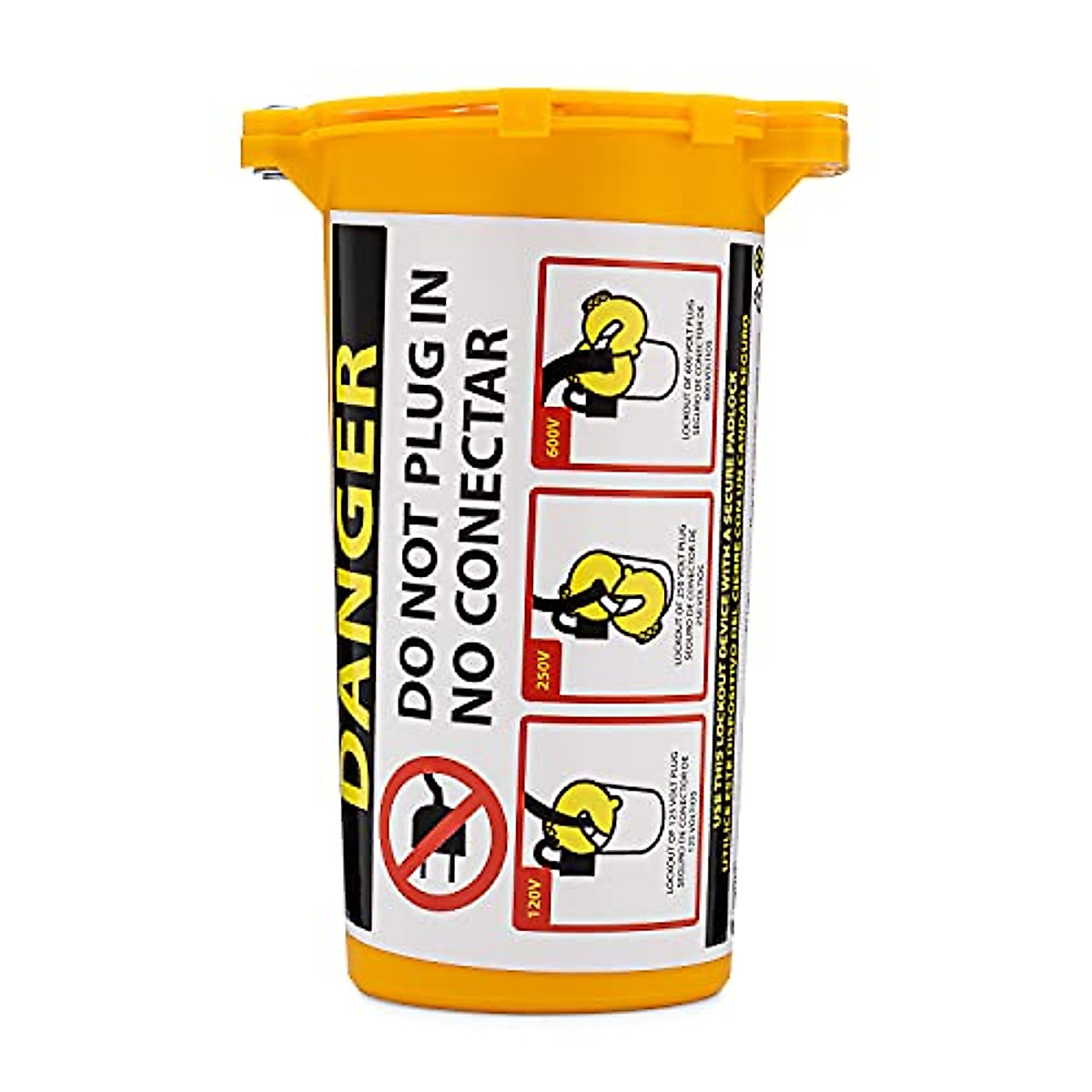 Zing Green Products 7100 RecycLockout Large Electrical Plug Lockout Device, USA-Made Recycled Plastic Lock Box, Yellow