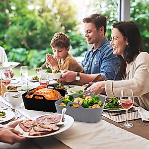 Air Fryer Silicone Liners 9 Inch Reusable Air Fryer Reusable Basket For 6 to 9QT, 2 PCS Square Air Fryer Pot Insert for Oven Microwave Accessories