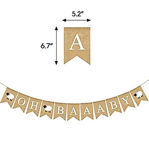 Lamb Baby Shower Decorations, Oh Baby Burlap Banner,Baby Sheep Themed Baby Shower Party, Little Lamb Décor Party Supplies,Oh Baaaby Bunting