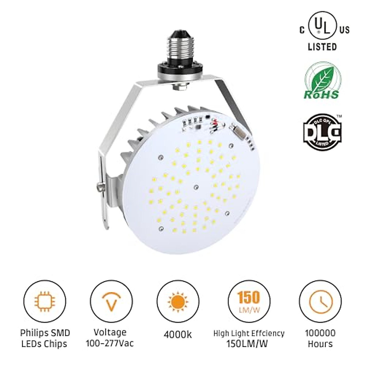 CyantSolutions 40W Light Retrofit 4000K LED Outdoor Parking Lot Retrofit Kit, Shoebox Retrofit LED Lights AC100-277V for Outdoor Tennis Court Canopy Flood Street Area Lighting Fixture