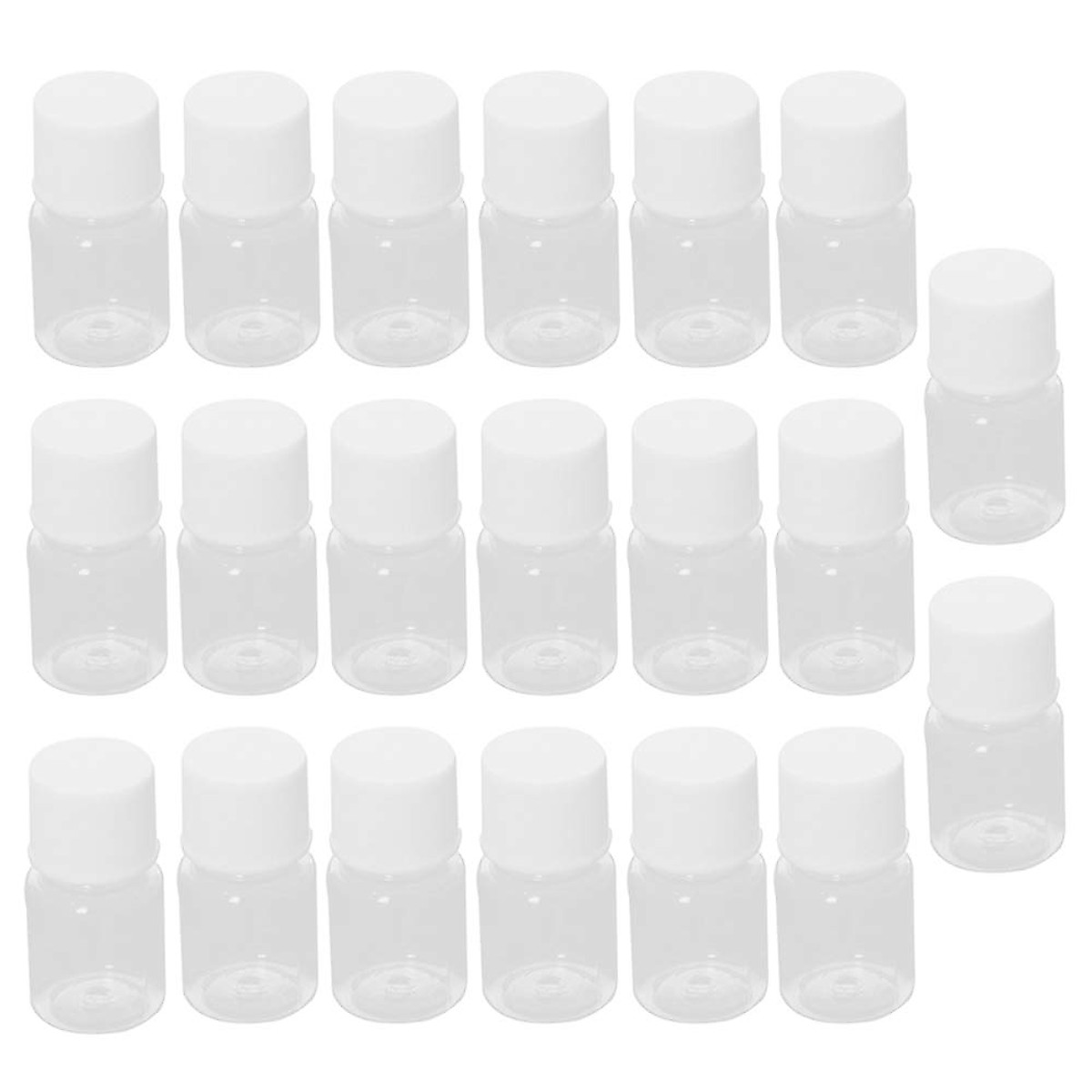 Bettomshin 20Pcs 5ml PE Plastic(Food Grade) Bottles, Sample Bottle Wide Mouth Sealing Storage Lab Container White for Sample Storage Transparent